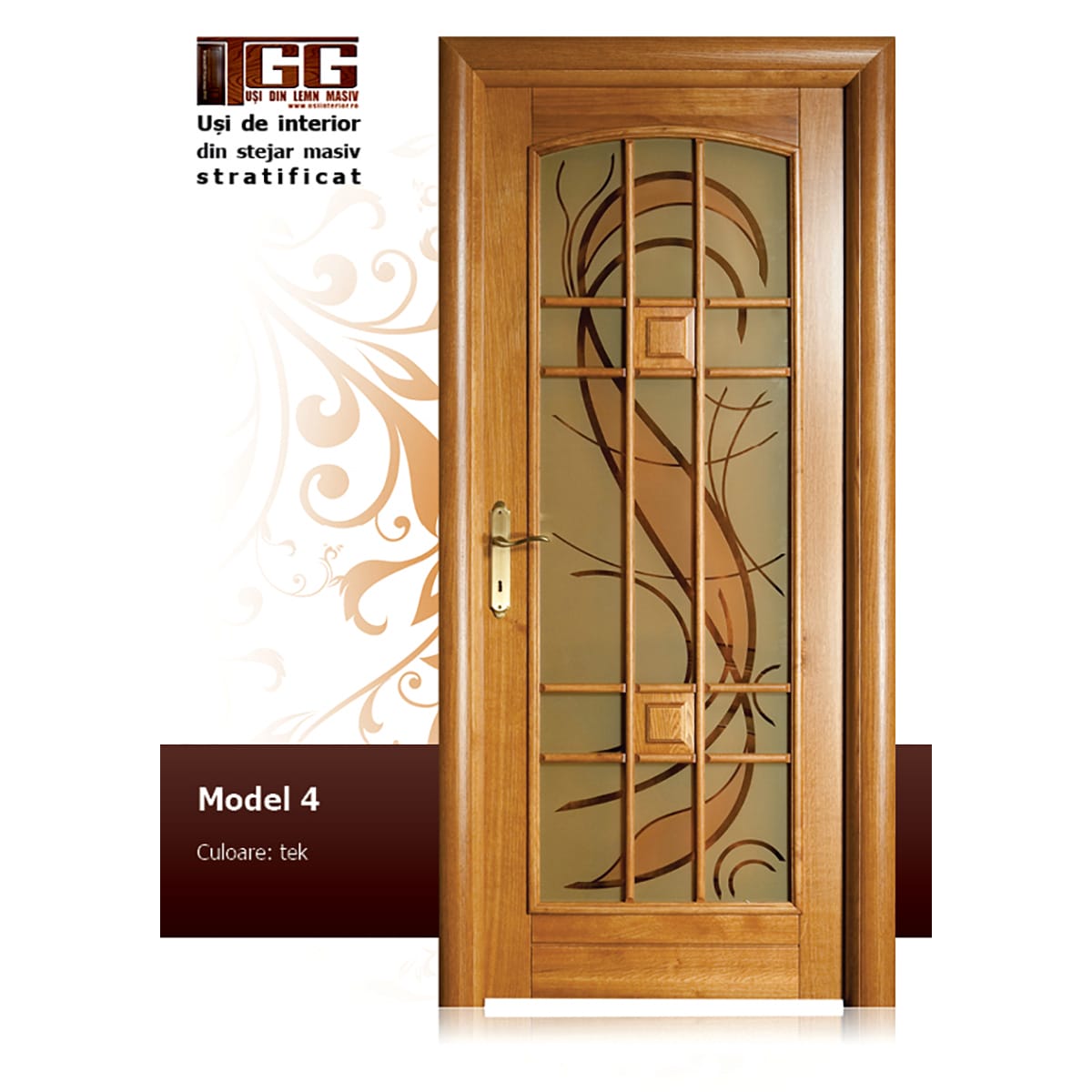 Usa pentru interior din Stejar Masiv Stratificat, ISM-004